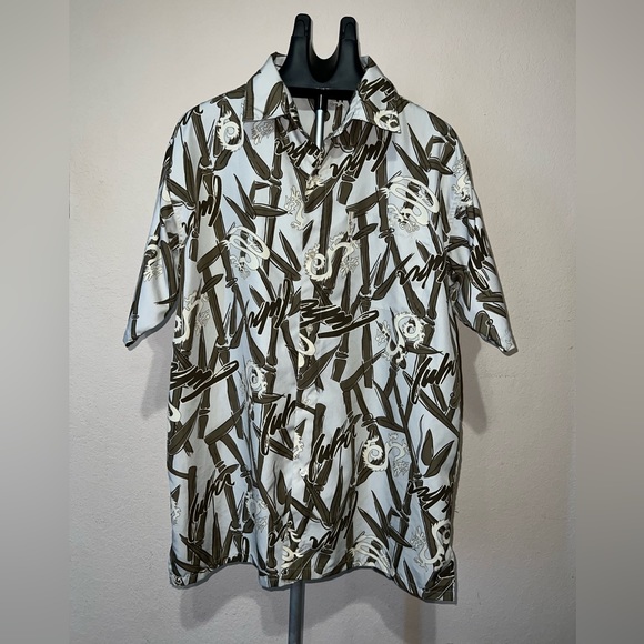 FUBU | Shirts | Vintage Fubu Button Up Chinese Dragon Bamboo | Poshmark